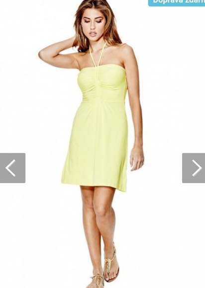 Guess | Dresses | Guess Yellow Strapless Hanaha Dress | Poshmark